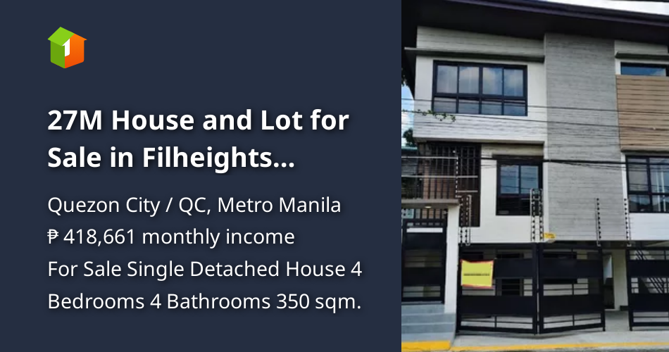 27M House and Lot for Sale in Filheights Subdivision, Filinvest 2 ...