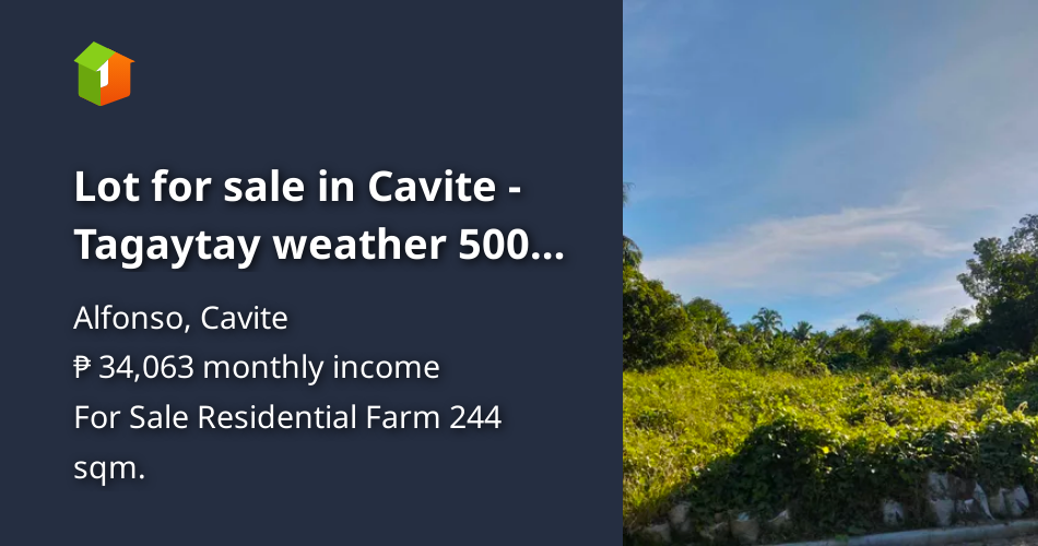 Lot for sale in Cavite -Tagaytay weather 500 sqm [Lots 🚜] (February ...