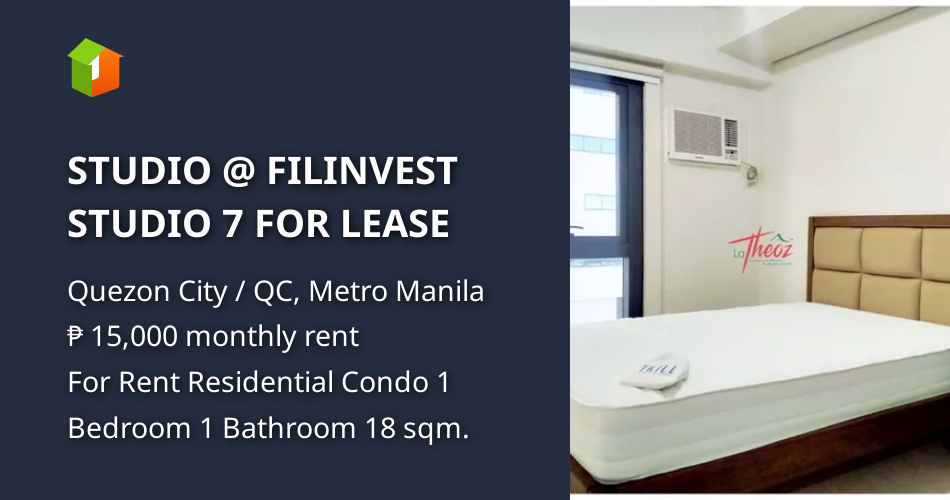 STUDIO @ FILINVEST STUDIO 7 FOR LEASE [Condos 🏙️] (July 2023) in Quezon ...