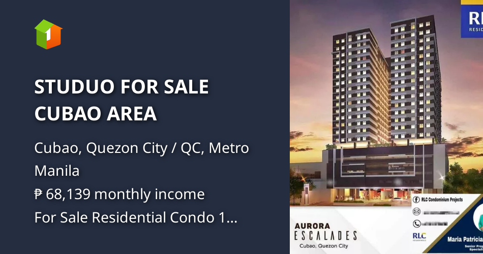 STUDUO FOR SALE CUBAO AREA [Condos 🏙️] (September 2023) in Cubao ...