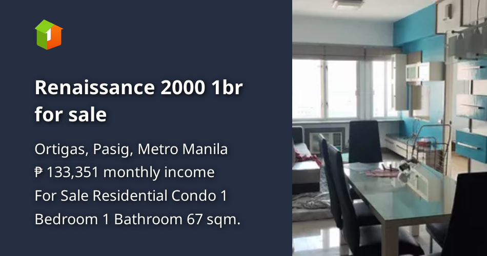 Renaissance 2000 1br for sale [Condos 🏙️] (May 2024) in Ortigas, Pasig ...
