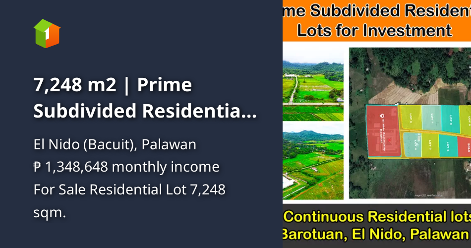 7,248 m2 / 1.79 Acres Prime Subdivided Residential Lots for Investment ...