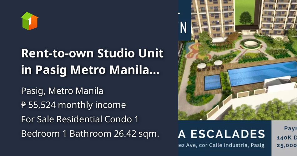 Rent-to-own Studio Unit in Pasig Metro Manila Ready For Occupancy ...