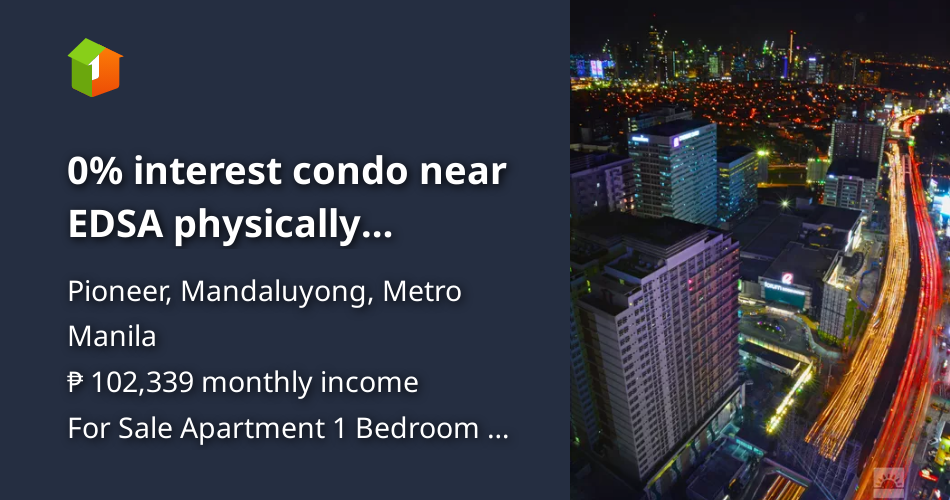0% interest condo near EDSA physically connected to MRT BONI STATION ...