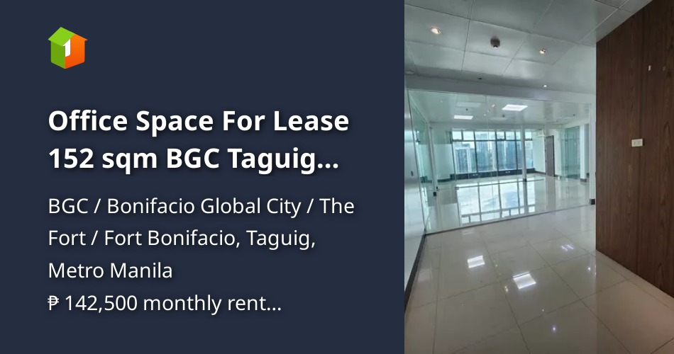 Office Space For Lease 152 sqm BGC Taguig City Manila [Commercial ...