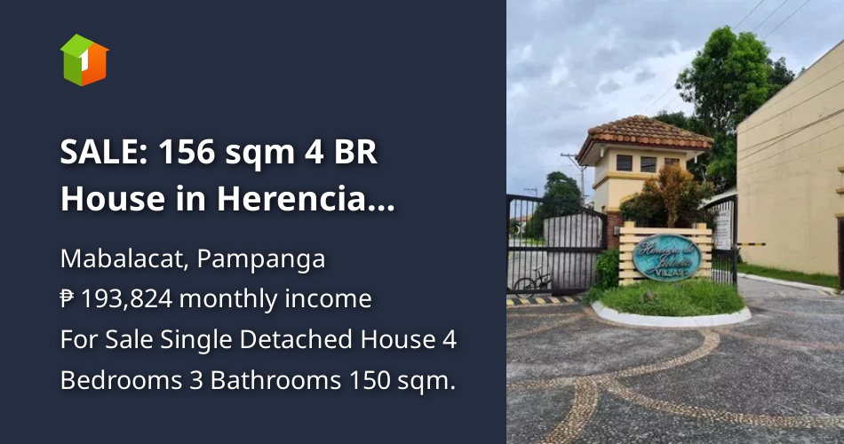 SALE: 156 sqm 4 BR House in Herencia Mabiga Mabalacat [Houses and Lots ...
