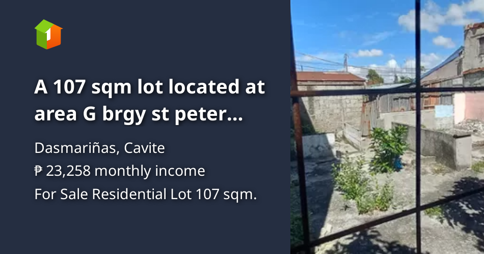 A 107 sqm lot located at area G brgy st peter dasma cavite [Lots 🚜 ...