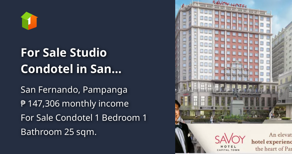 For Sale Studio Condotel in San Fernando Pampanga Clark 25k monthly ...
