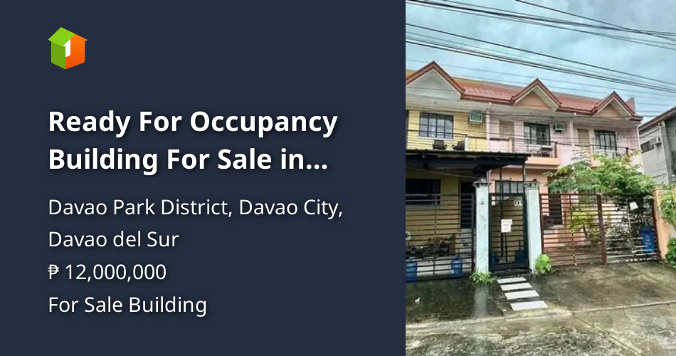Ready For Occupancy Building For Sale in Davao Park District Davao City ...