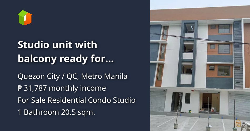 Studio unit with balcony ready for occupancy in Project 8 QC near Munoz ...