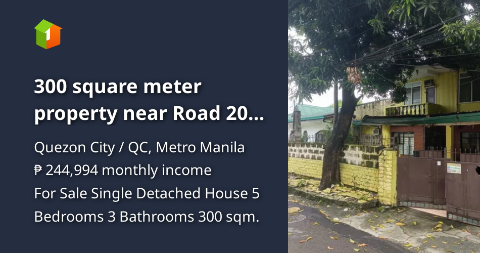 300 square meter property near Road 20 Project 8 Quezon City [Houses ...