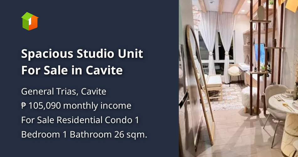 Spacious Studio Unit For Sale in Cavite [Condos 🏙️] (April 2025) in ...