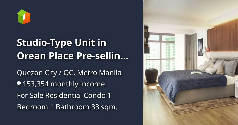 Studio-Type Unit in Orean Place Pre-selling Alveo Condo in Quezon City ...