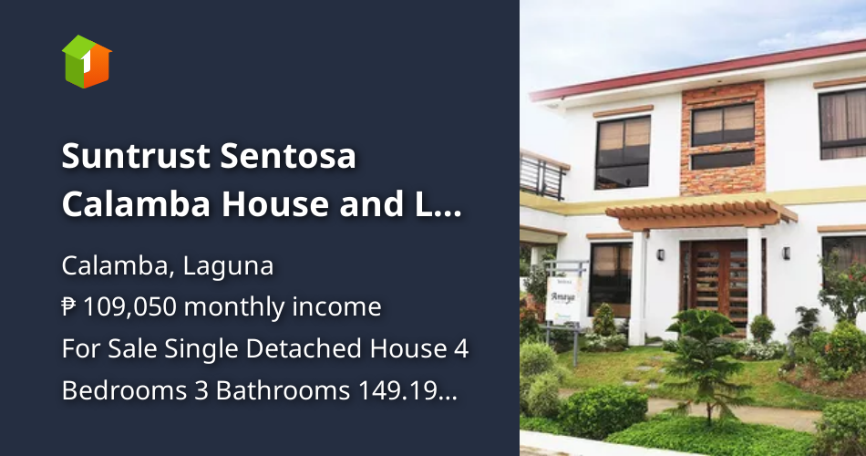 Suntrust Sentosa Calamba House and Lot For Sale near SLEX Tagaytay ...