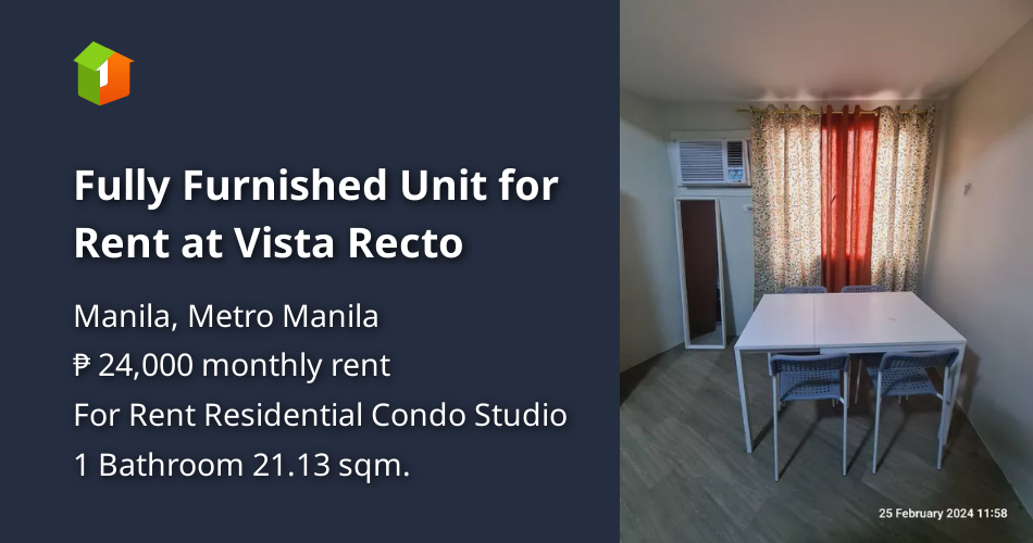 Fully Furnished Unit for Rent at Vista Recto [Condos 🏙️] (May 2024) in ...