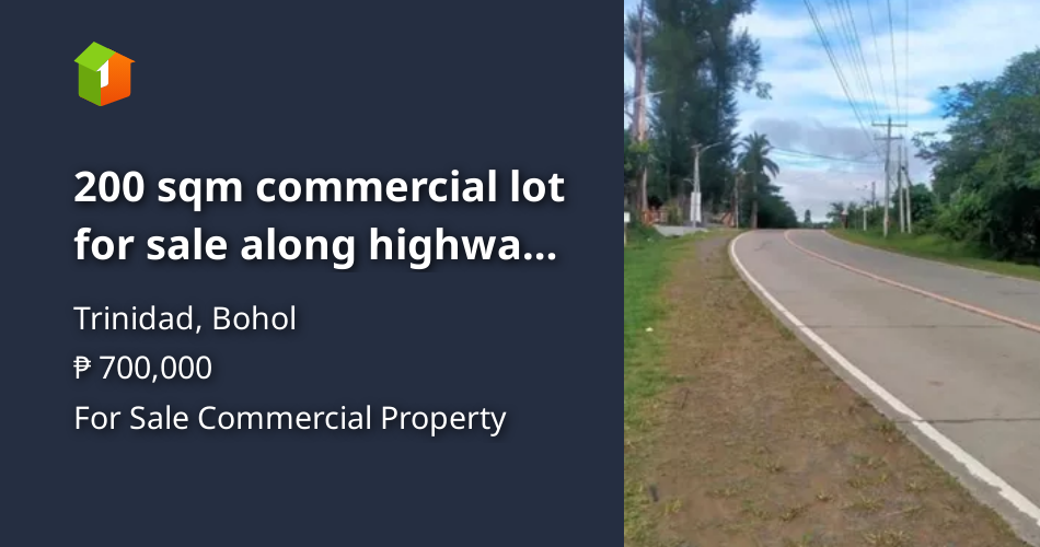 200 sqm commercial lot for sale along highway Trinidad Bohol 3,500/sqm ...