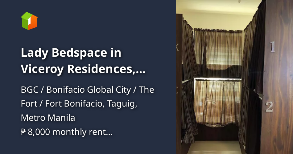 Lady Bedspace in Viceroy Residences, Mckinley Hill Taguig City [Condos ...