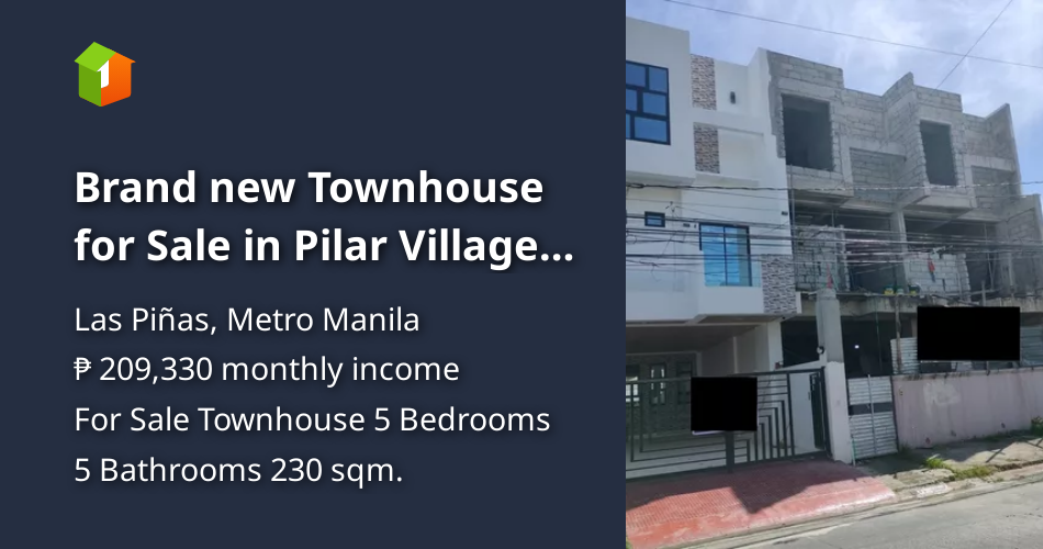 Brand new Townhouse for Sale in Pilar Village Las Pinas City [Houses ...