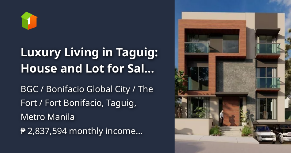 Luxury Living in Taguig: House and Lot for Sale in McKinley Hill ...