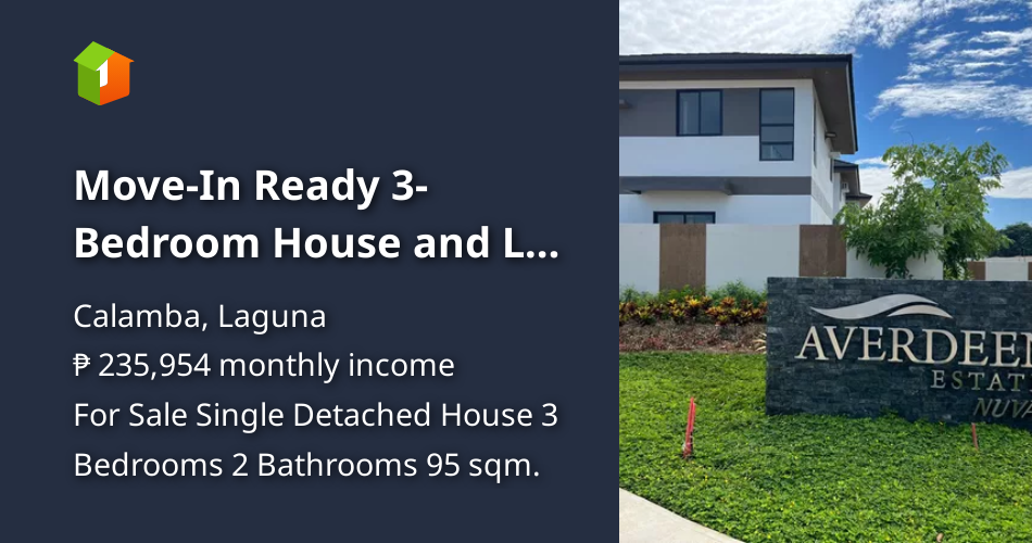 Move-In Ready 3-Bedroom House and Lot for Sale in Averdeen Estates ...