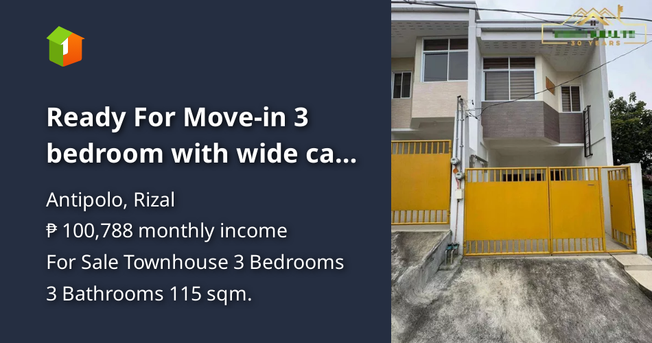 Ready For Move-in 3 bedroom with wide car garage in Evergreen Executive Village Antipolo City ...