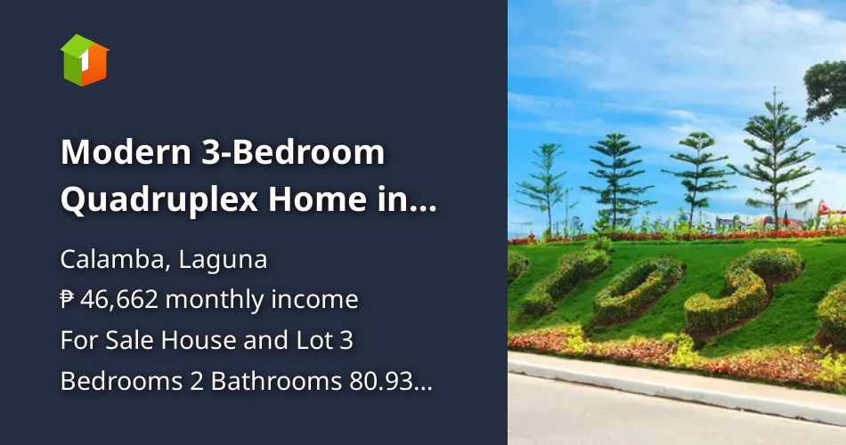 Modern 3-Bedroom Quadruplex Home in Calamba's Suntrust Sentosa ...