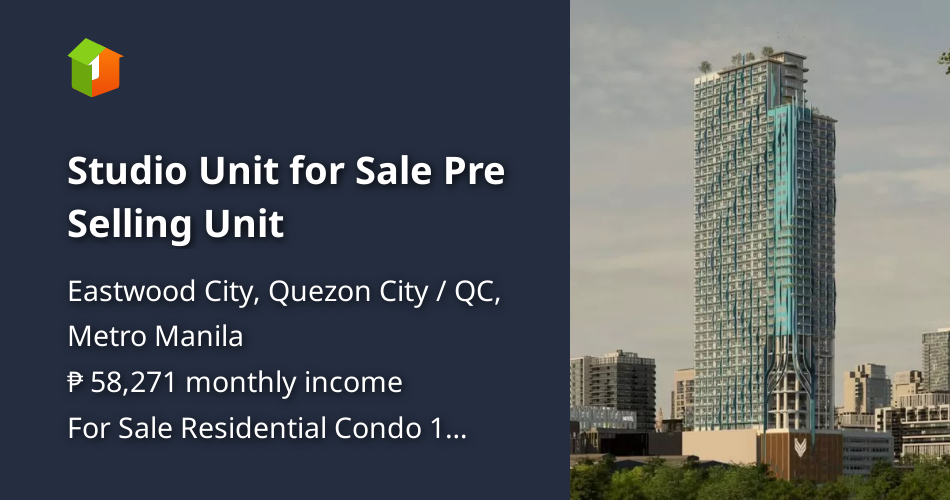 Studio Unit for Sale Pre Selling Unit [Condos 🏙️] (November 2024) in ...