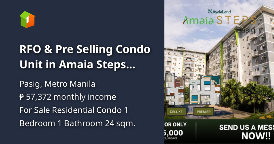 RFO & Pre Selling Condo Unit in Amaia Steps Pasig Metro Manila [Condos 🏙️] (September 2025) in ...