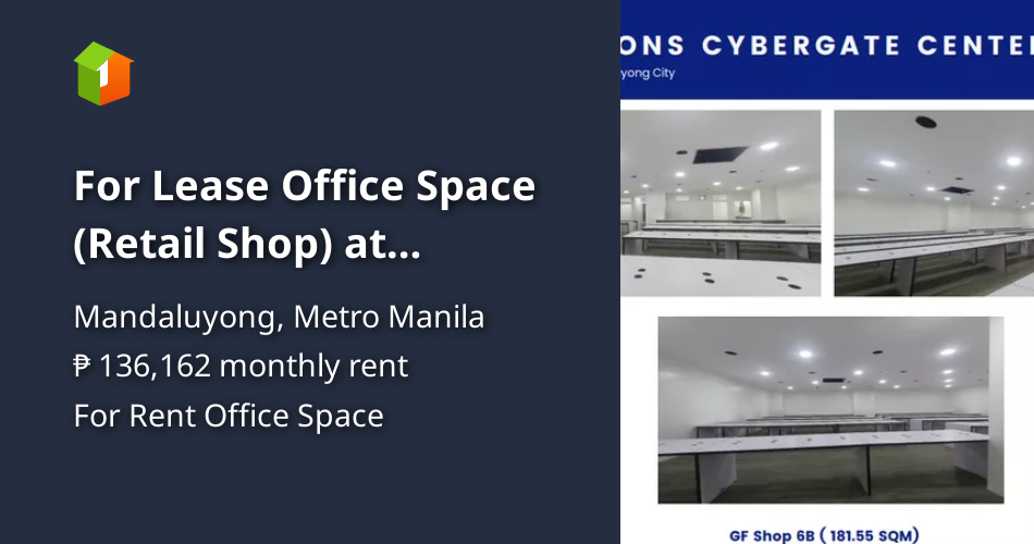 For Lease Office Space (Retail Shop) at Robinsons Cybergate Center 3 ...