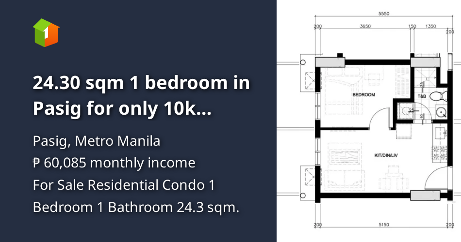 24.30 sqm 1 bedroom in Pasig for only 10k monthly (RFO) [Condos 🏙️ ...