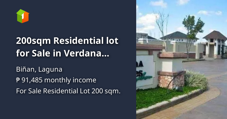200sqm Residential lot for Sale in Verdana Homes Mamplasan Binan Laguna ...