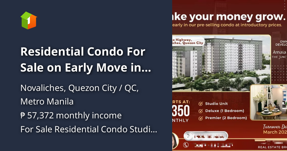 Residential Condo For Sale on Early Move in and Preselling at AMAIA ...