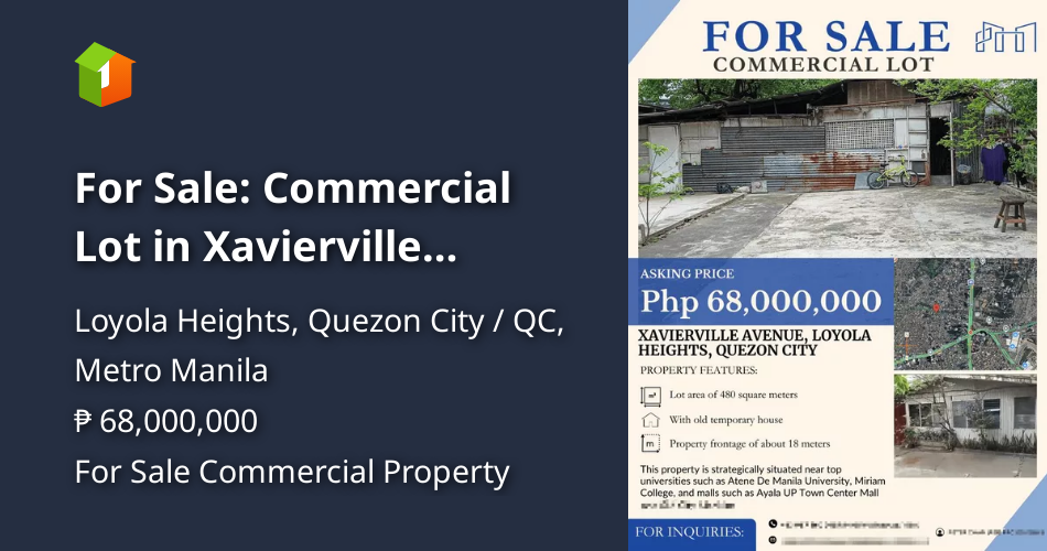 For Sale: Commercial Lot in Xavierville Avenue, Quezon City [Commercial ...