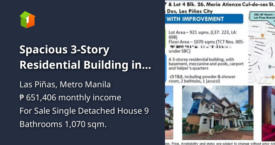 Spacious 3-Story Residential Building in BF Resort Village, Las Piñas ...