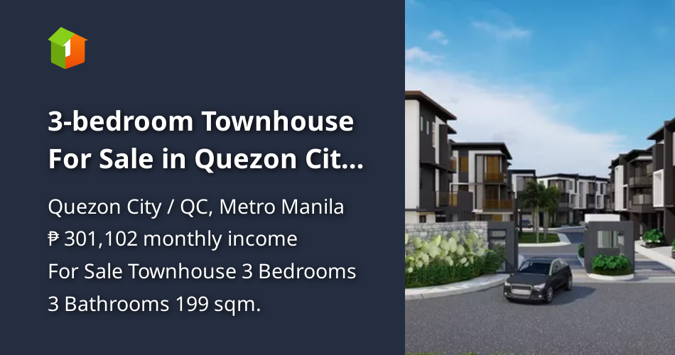 3-bedroom Townhouse For Sale in Quezon City / QC Metro Manila [Houses ...