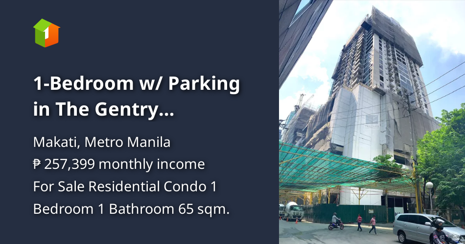 1-Bedroom w/ Parking in The Gentry Residences Valero St Makati City ...