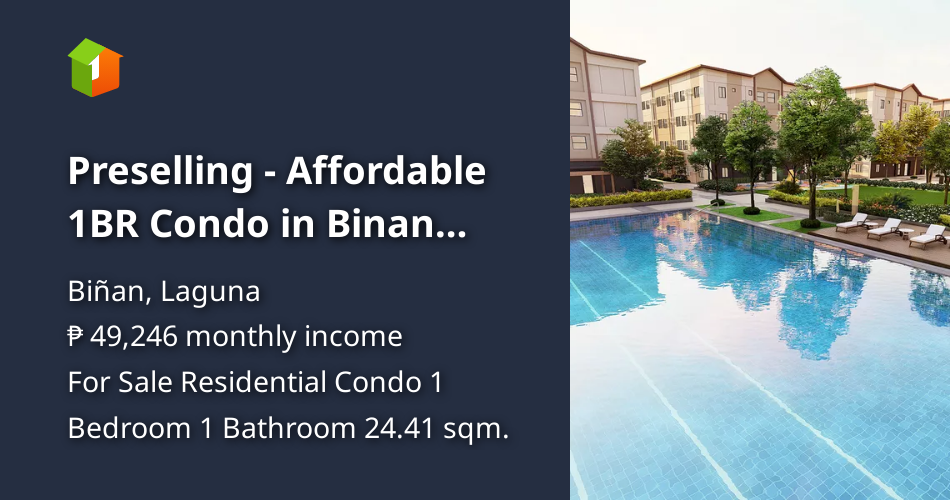 Preselling - Affordable 1BR Condo in Binan Laguna Turf Residences SMDC ...