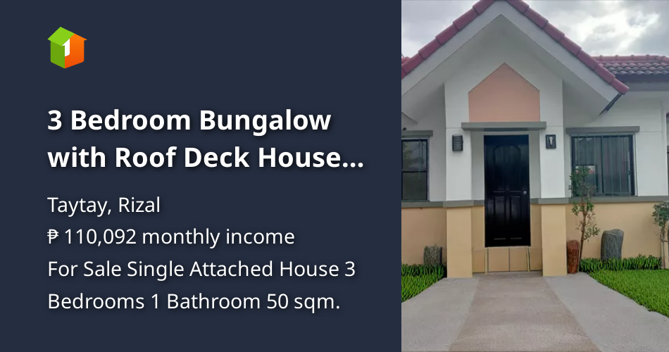 3 Bedroom Bungalow with Roof Deck House For Sale at Villa Montserrat ...