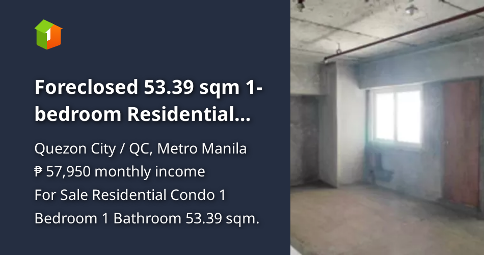 Foreclosed 53.39 sqm 1-bedroom Residential Condo For Sale in Victoria ...