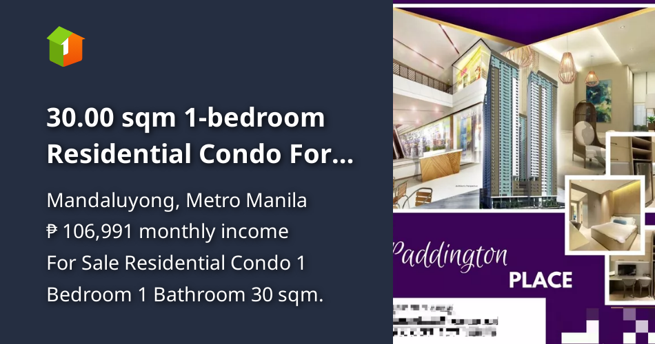 30.00 sqm 1-bedroom Residential Condo For Sale in Mandaluyong [Condos 🏙 ...