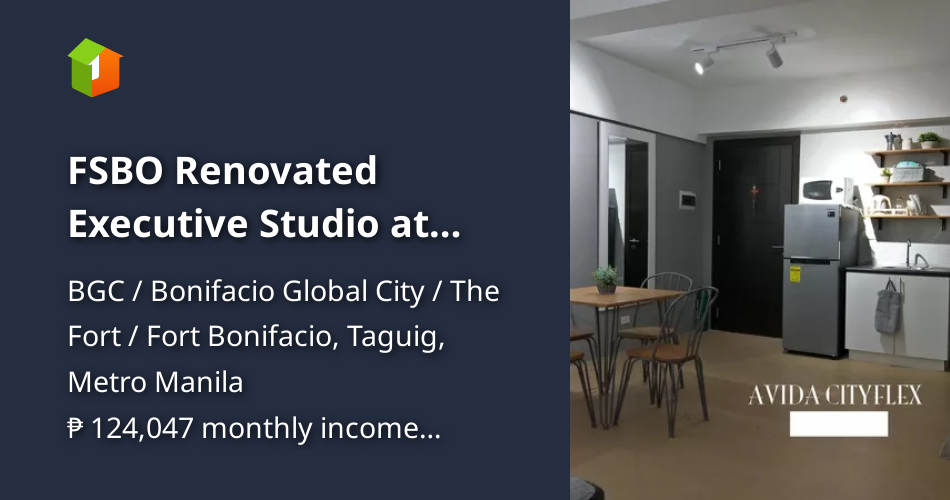 FSBO Renovated Executive Studio at Avida CityFlex Tower 2 [Condos 🏙️ ...