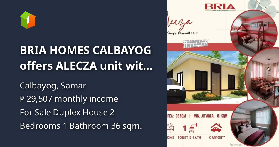BRIA HOMES CALBAYOG offers ALECZA unit with 2 bedrooms [Houses and Lots ...