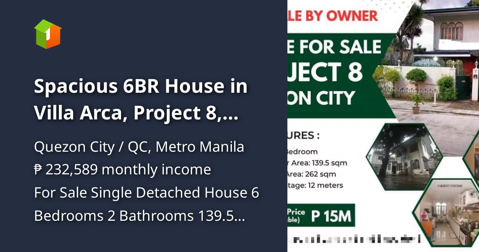 Spacious 6BR House in Villa Arca, Project 8, Quezon City - 15M (Negotiable) [Houses and Lots 🏘️ ...
