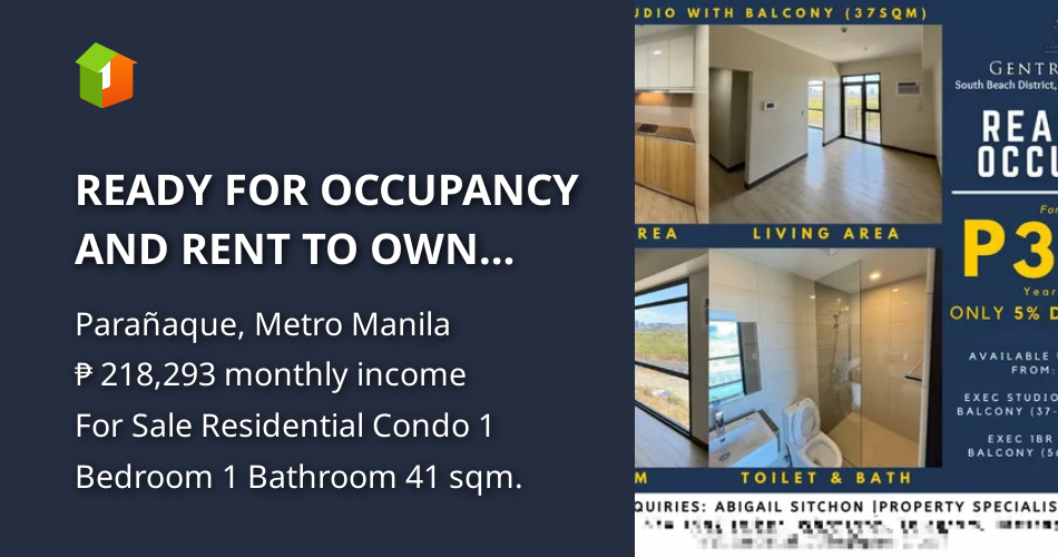 READY FOR OCCUPANCY AND RENT TO OWN CONDOMINIUM IN PARANAQUE CITY ...