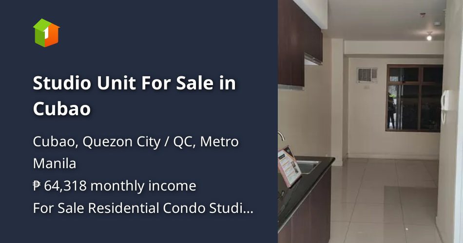 Studio Unit For Sale in Cubao [Condos 🏙️] (December 2021) in Cubao ...