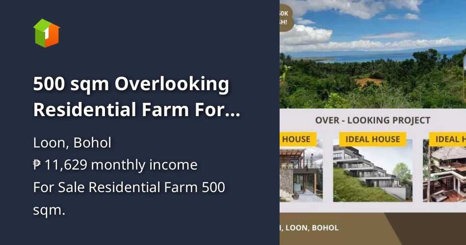 500 sqm Overlooking Residential Farm For Sale in Loon Bohol [Lots 🚜 ...