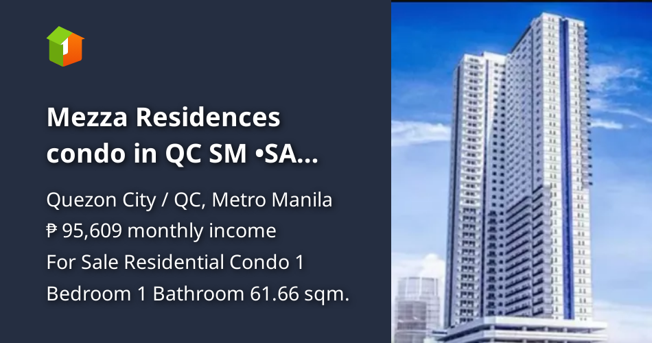Mezza Residences condo in QC SM •SA MAGSAYSAY BLVD [Condos 🏙️] (April ...