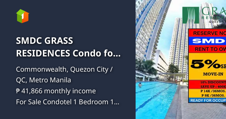 SMDC GRASS RESIDENCES Condo for Sale in SM North Edsa , Quezon City ...