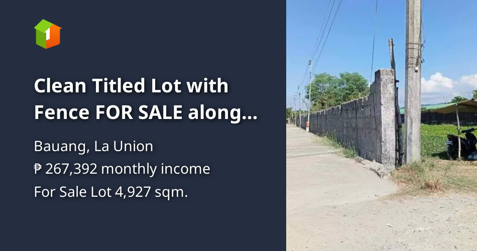 Clean Titled Lot with Fence FOR SALE along cemented Barangay Road at ...