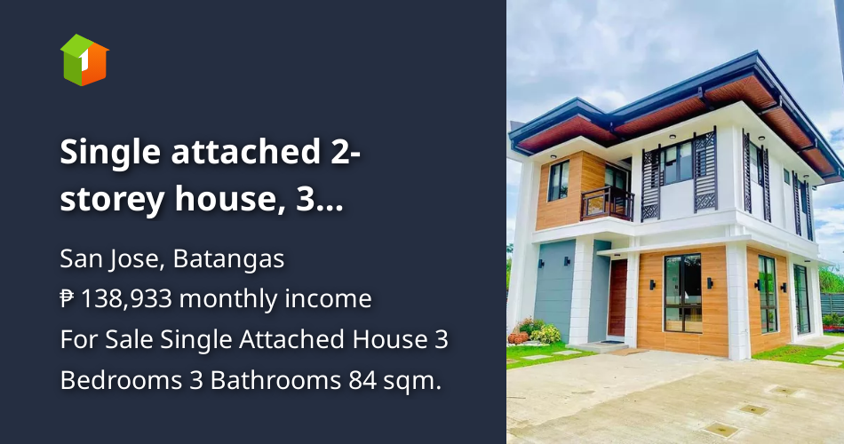 Single attached 2-storey house, 3 bedrooms, 3 toiletbath, 2 carports ...